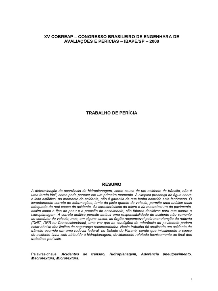 Tabela Crash Test e Acidente de Trânsito | PDF | Pneu | Atrito