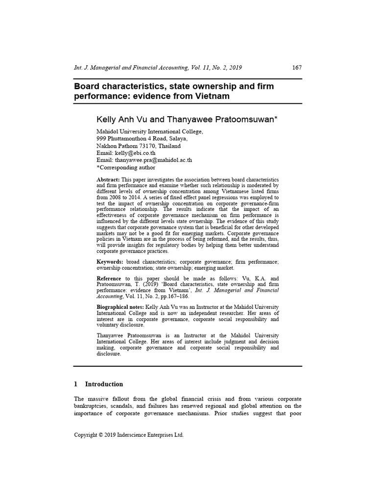 Board Characteristics, State Ownership and Firm | PDF | Corporate Governance | Governance