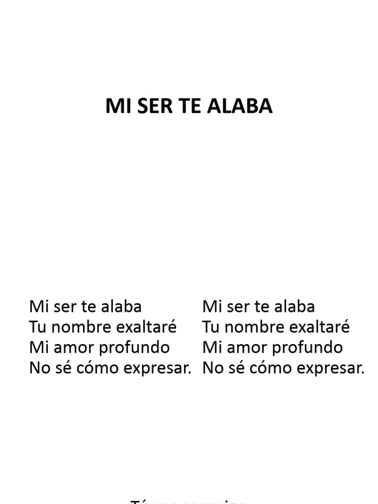Letras de "Mi Ser Te Alaba" | PDF