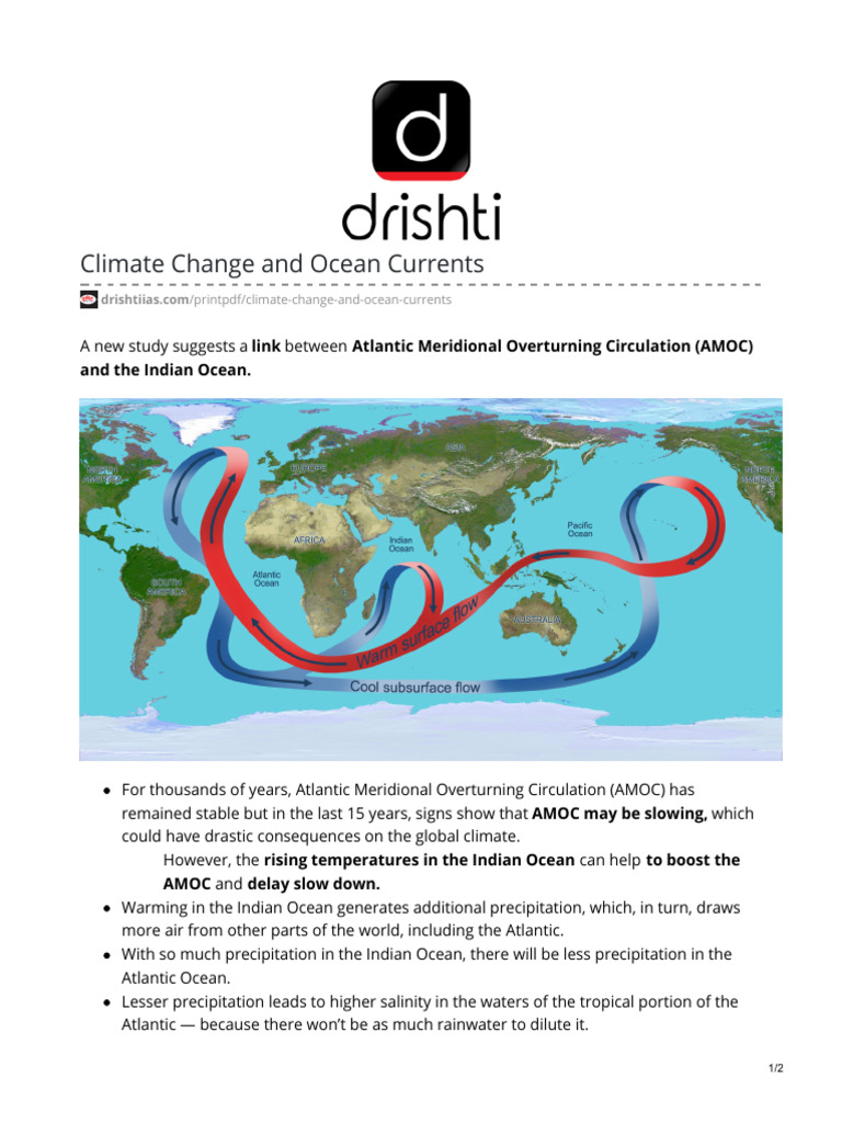 Climate Change and Ocean Currents | PDF | Oceans | Atmospheric Circulation