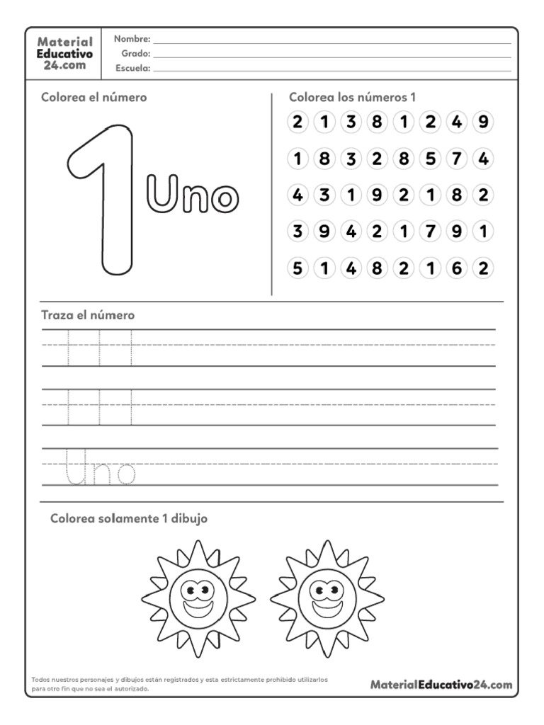 Cuadernillo de Los Numeros Del 1 Al10 | PDF