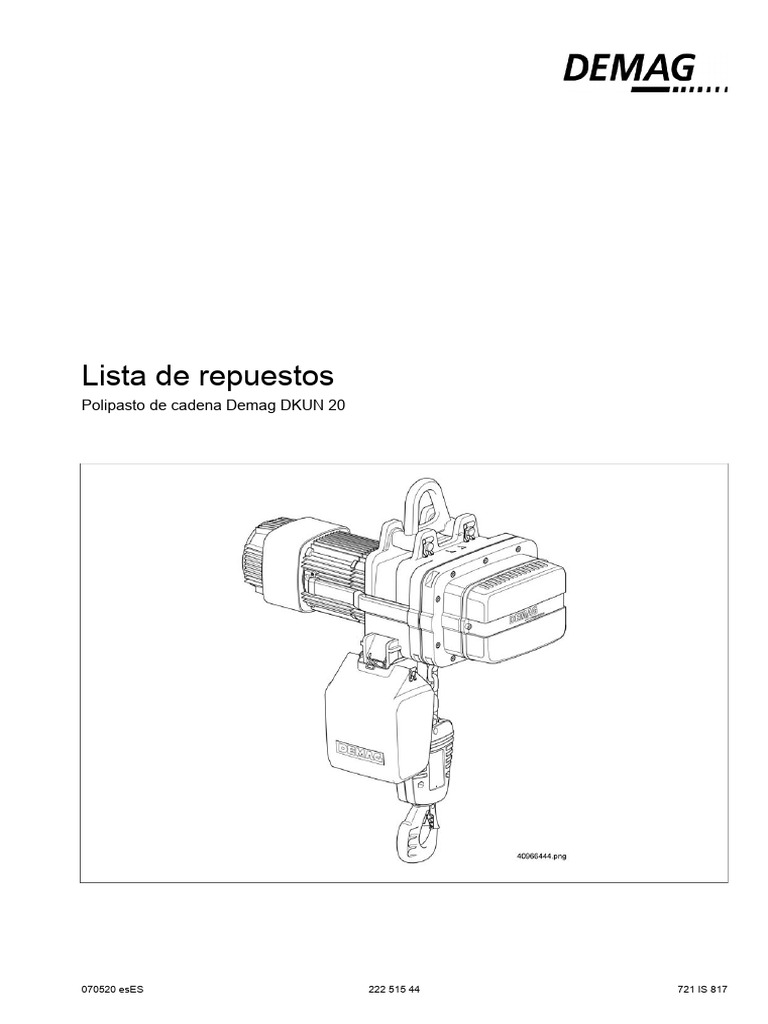 Manual Demag | PDF | Engranaje | Herramientas