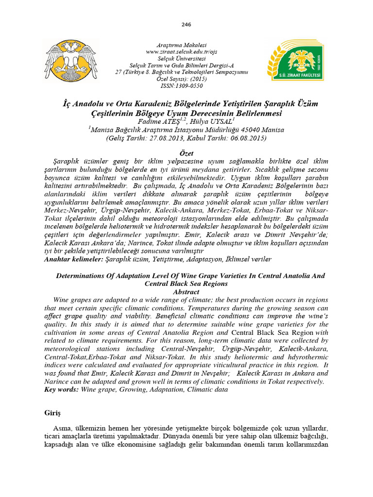 Ates-Uysal-Selcuk Tar. Gid Bi̇l Der Ozel Sayi 2015 Tam Metin | PDF