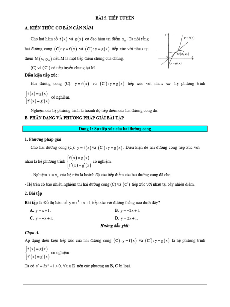 Cac Dang Bai Tap Trac Nghiem VDC Tiep Tuyen Cua Do Thi Ham So | PDF