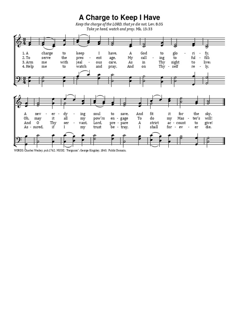 A Charge to Keep I Have Lyrics | PDF