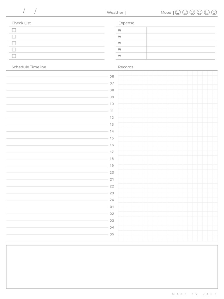 JANE Diary Daily01 Timeline | PDF