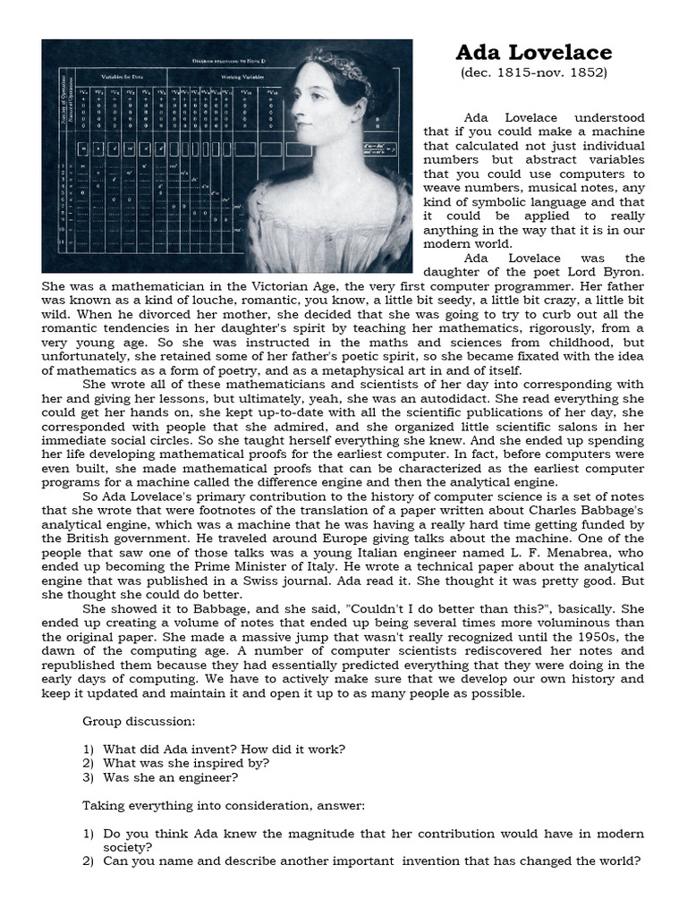 Ada Lovelace 30-08 | PDF | Science