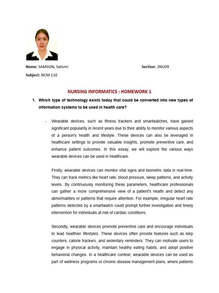 Nursing Informatics | PDF | Wearable Technology | Preventive Healthcare