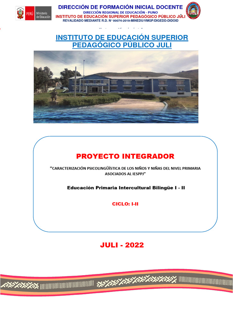 PROYECTO INTEGRADOR PRIMARIA-2022-I Validado 3 | PDF | Multilingüismo ...