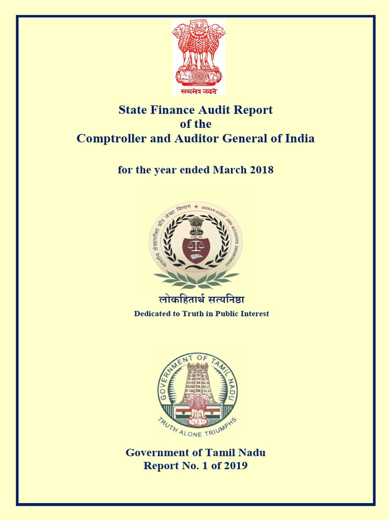 Report No 1 of 2019 State Finance Government of Tamil Nadu | PDF ...