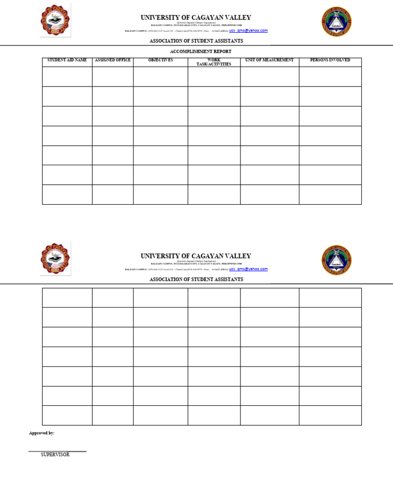 Asa Accomplishment Report Format | PDF