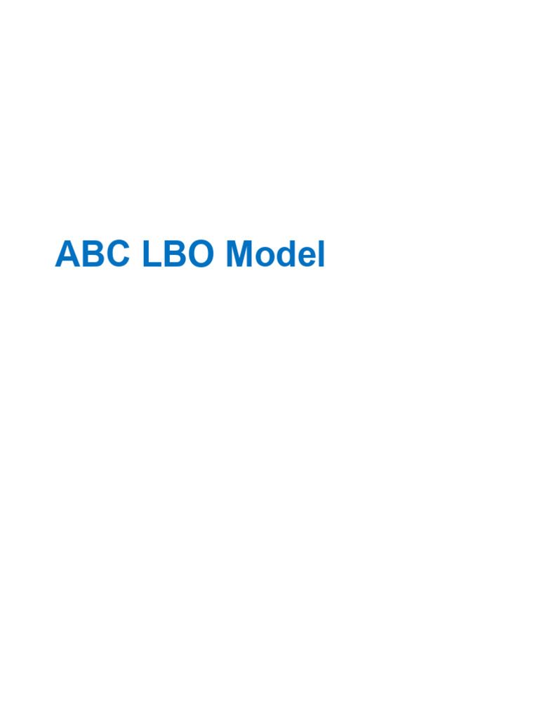 14.+LBO+model ABC After | PDF | Equity (Finance) | Goodwill (Accounting)