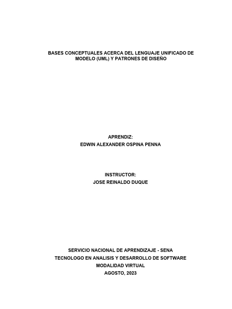 Bases Conceptuales Acerca Lenguaje Unificado Modelado Uml Y Patrones Diseño Pdf Lenguaje De