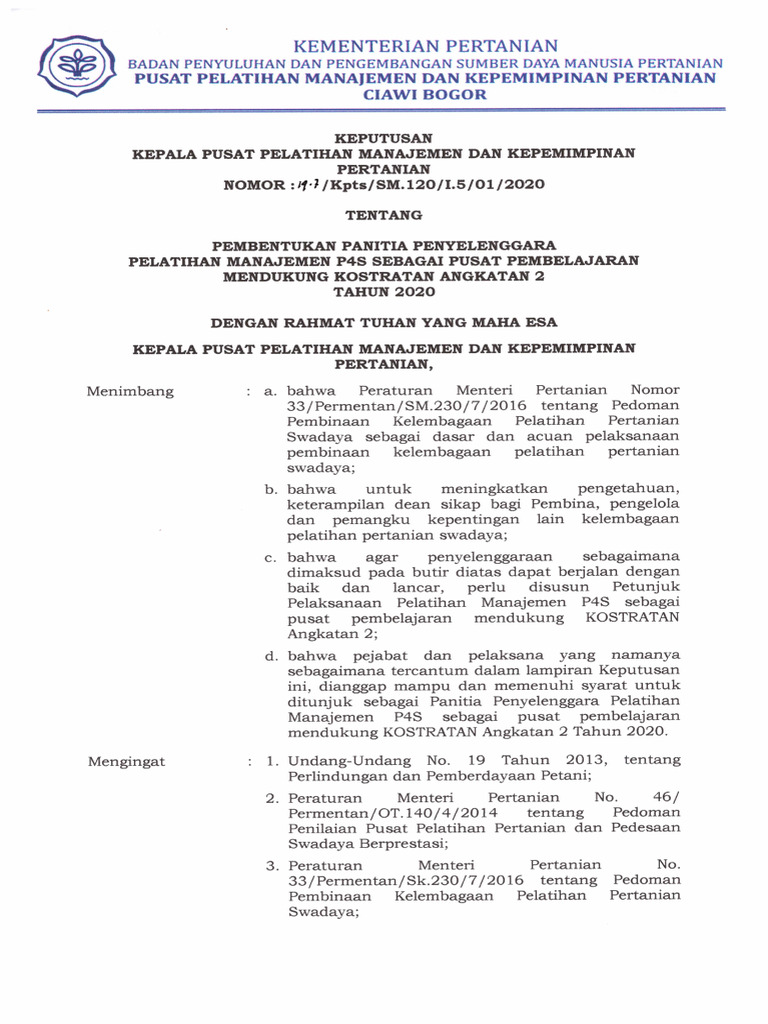 14 .7 SK Panitia Peklatihan P4S KOSTRATNI ANGK 2 | PDF