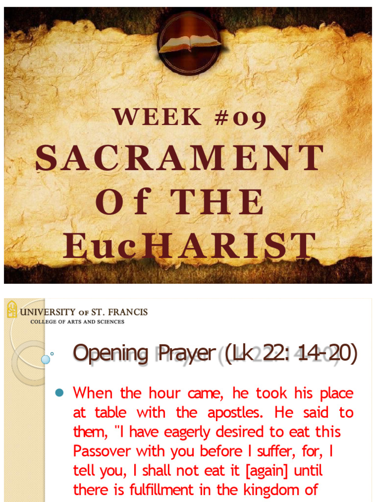 Week 09 The Sacrament of The Eucharist (Powerpoint Presentation) | PDF ...