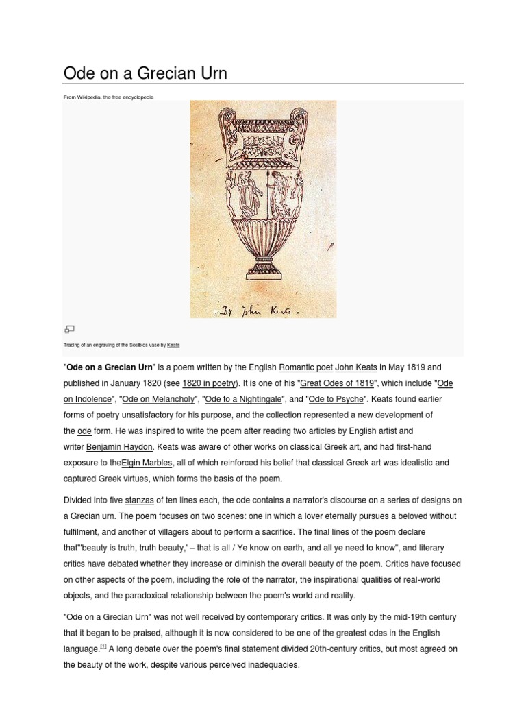 Ode On A Grecian Urn | PDF