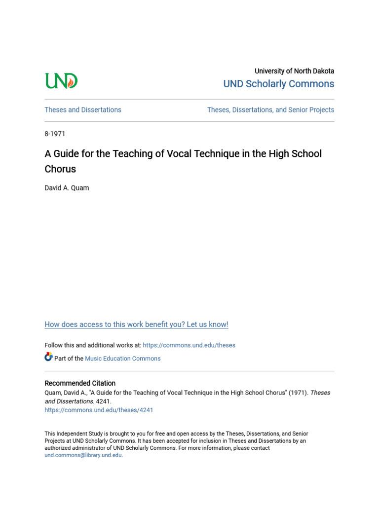 A Guide For The Teaching of Vocal Technique in The High School CH ...