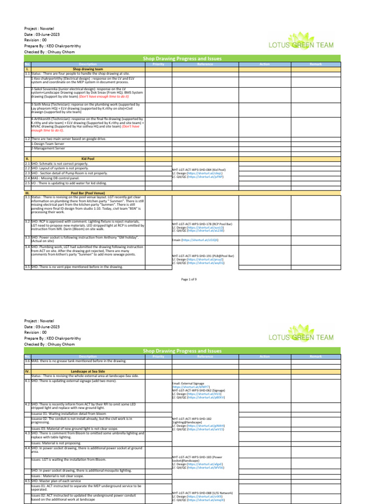 Drawing Issues Tracking | Download Free PDF | Building Technology ...