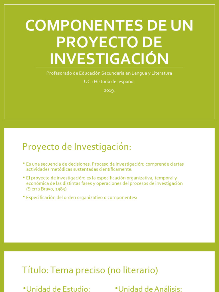 Componentes Clave de un Proyecto de Investigación | PDF | Paradigma ...