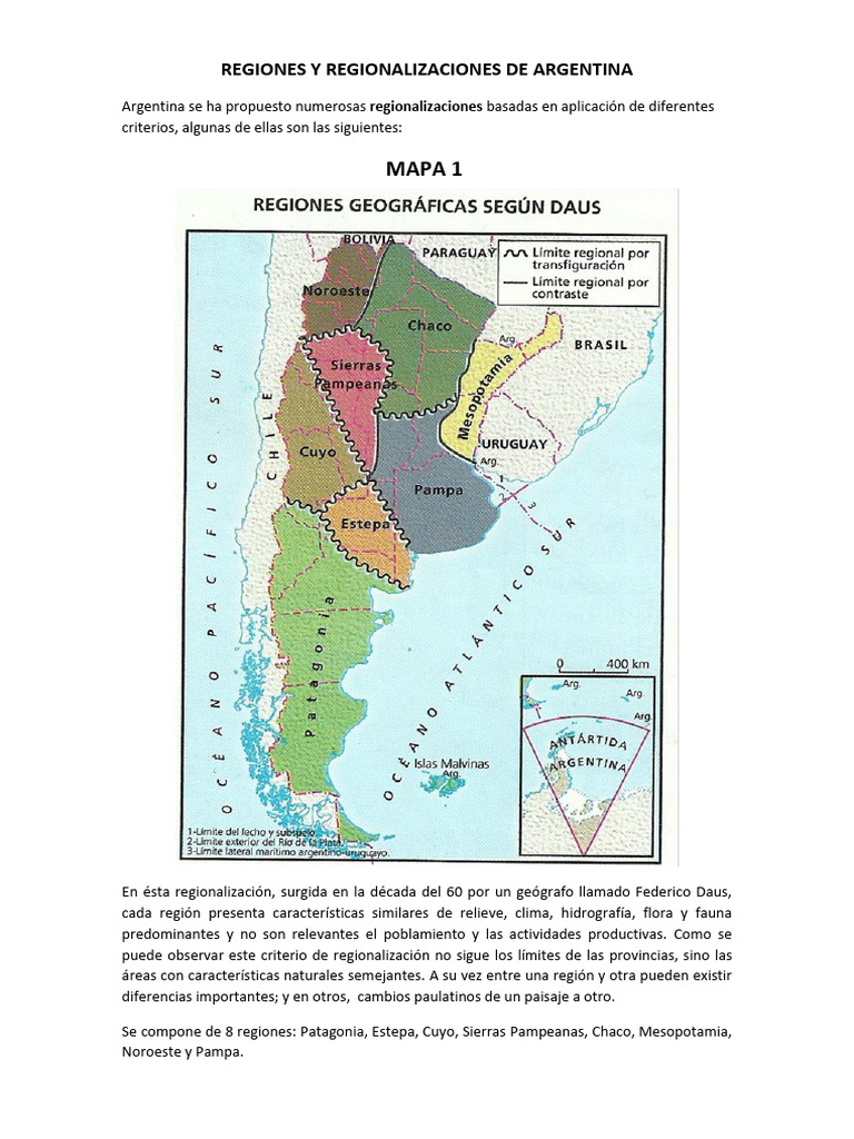 Regionalización de Argentina según Daus | PDF