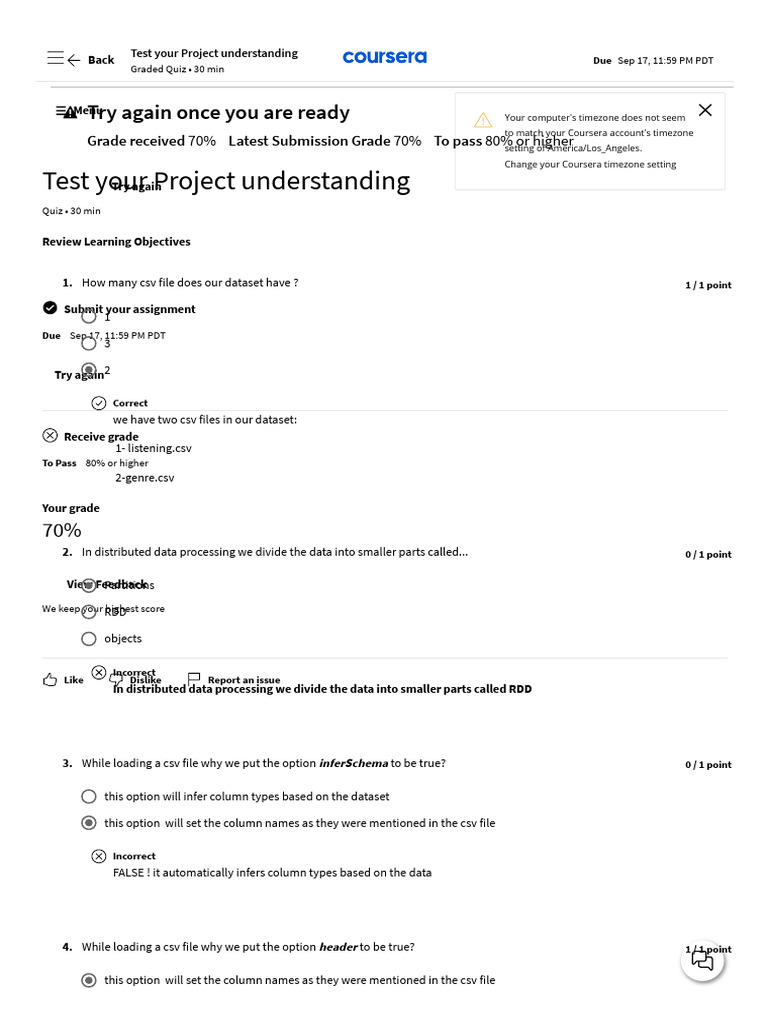 Test Your Project Understanding - Coursera | PDF | Comma Separated ...