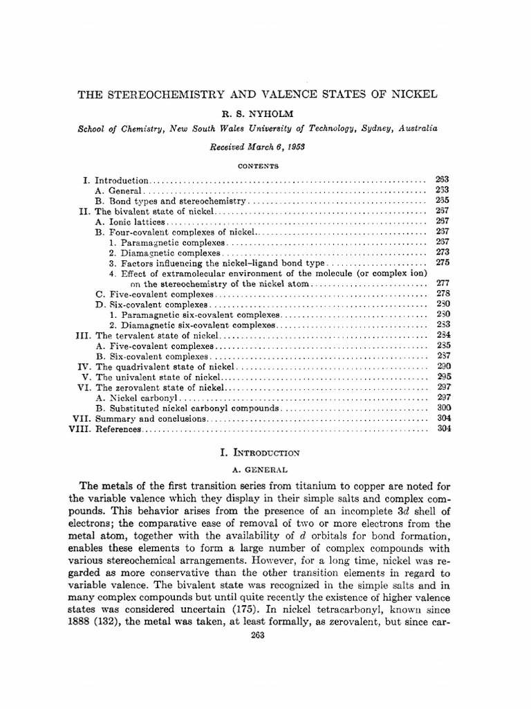 Nickel Stereochemistry & Valence | PDF | Coordination Complex ...