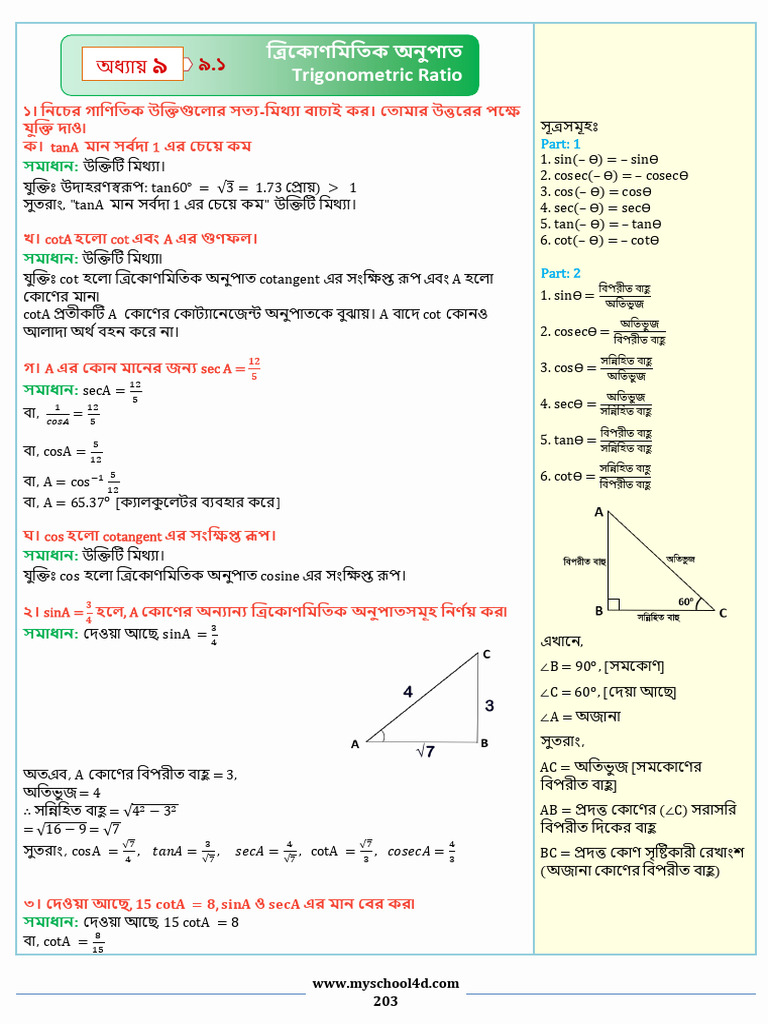 Trigonometric Ratio | PDF