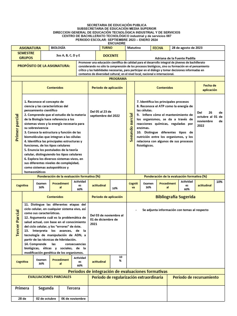 Encuadre Biología 2023 | PDF | Biología | Biología Celular)
