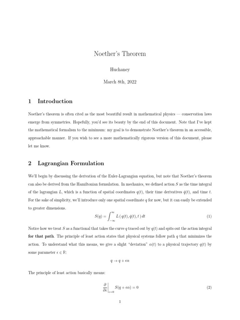 Noetreobloxloescnsdc | PDF | Noether's Theorem | Lagrangian Mechanics