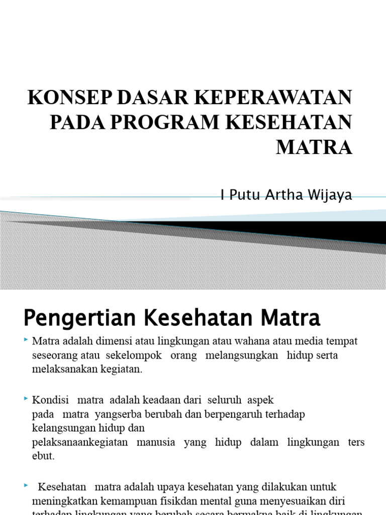 Konsep Dasar Keperawatan Pada Program Kesehatan Matra 1 | PDF