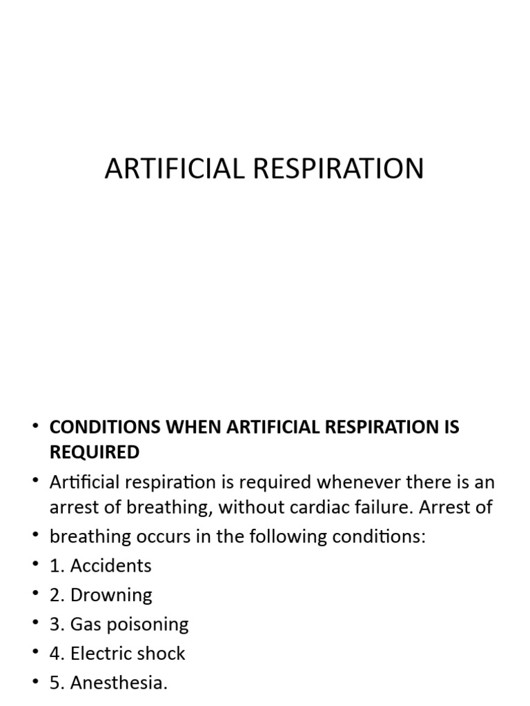 Artificial Respiration | PDF | Respiratory System | Breathing