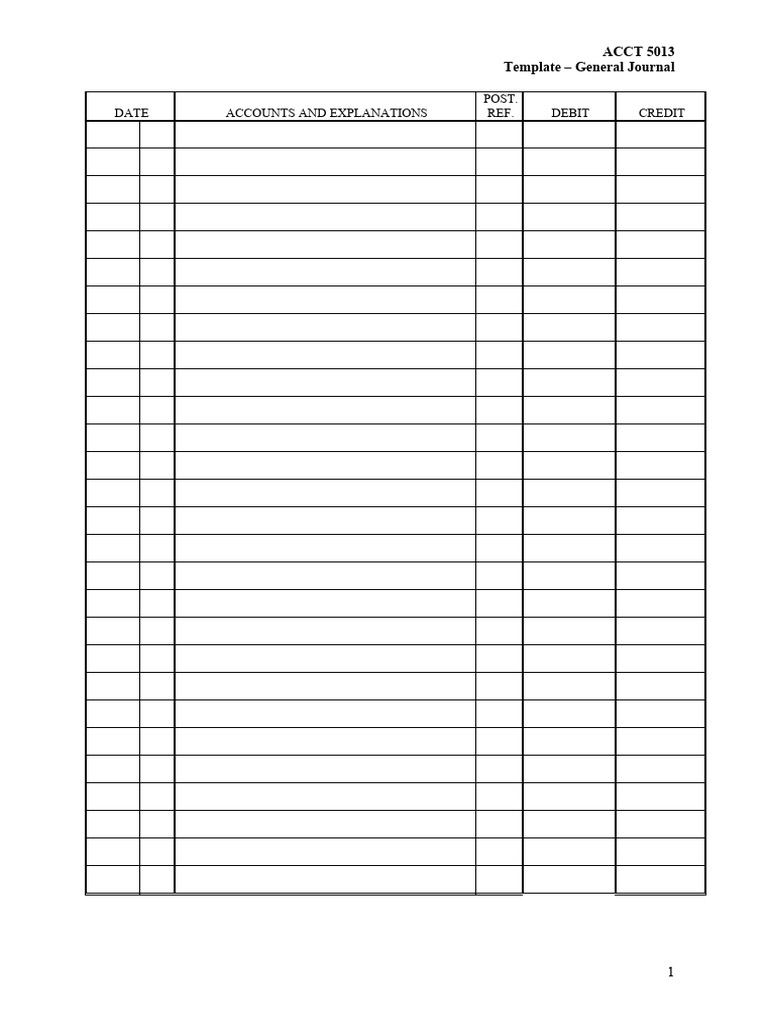 Template - General Journal | PDF