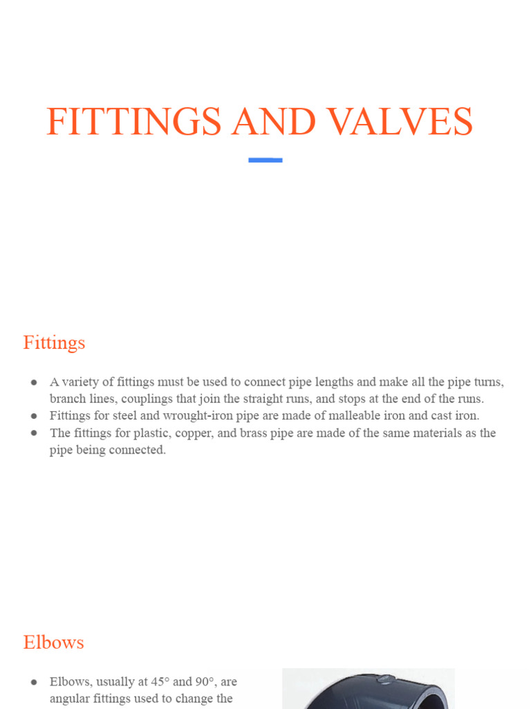 Fittingsandvalves | PDF | Valve | Plumbing