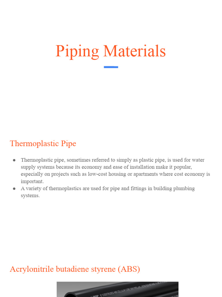 Pipingmaterials 2 | Download Free PDF | Pipe (Fluid Conveyance) | Plumbing