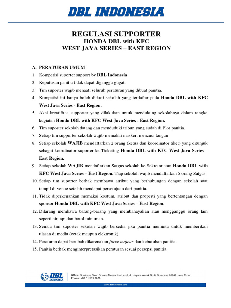 Regulasi Supporter | PDF