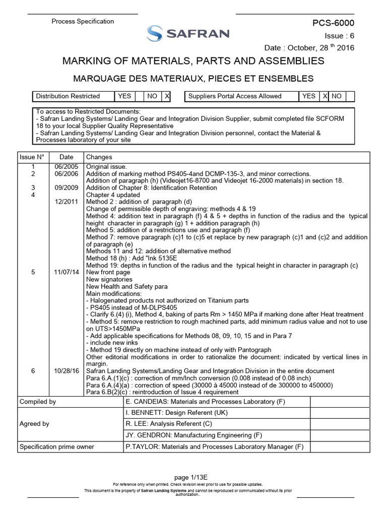 Aerospace Part Marking Specification | PDF | Engraving | Etching
