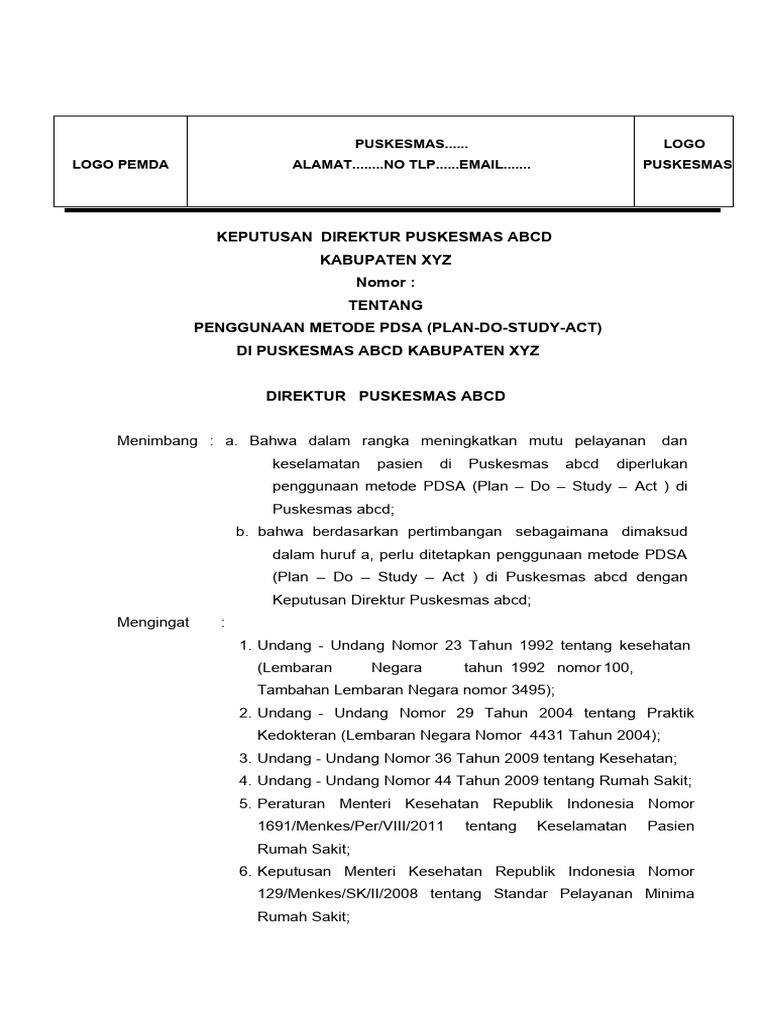 5111 SK Kebijakan Pdsa | PDF