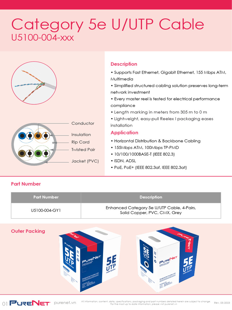 Catalogue - Cat5e - Purenet 2023 | PDF | Telecommunications Equipment | Physical Layer Protocols
