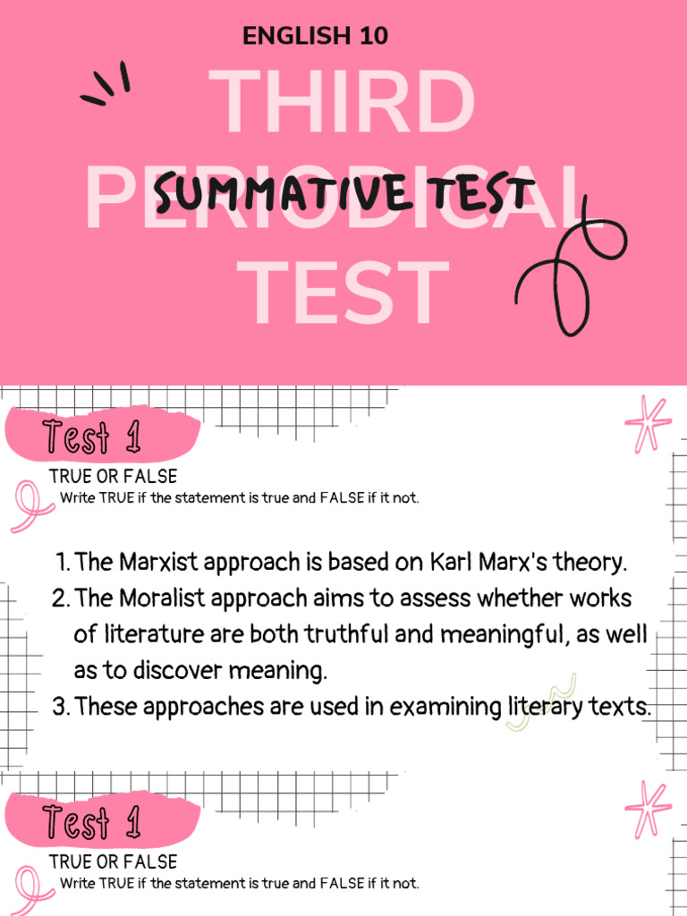 Summative Test - 3rd Periodical Test | PDF | Truth | Feminism