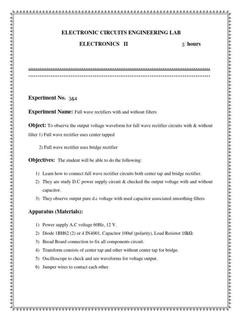 Full Wave Rectification | PDF | Rectifier | Capacitor