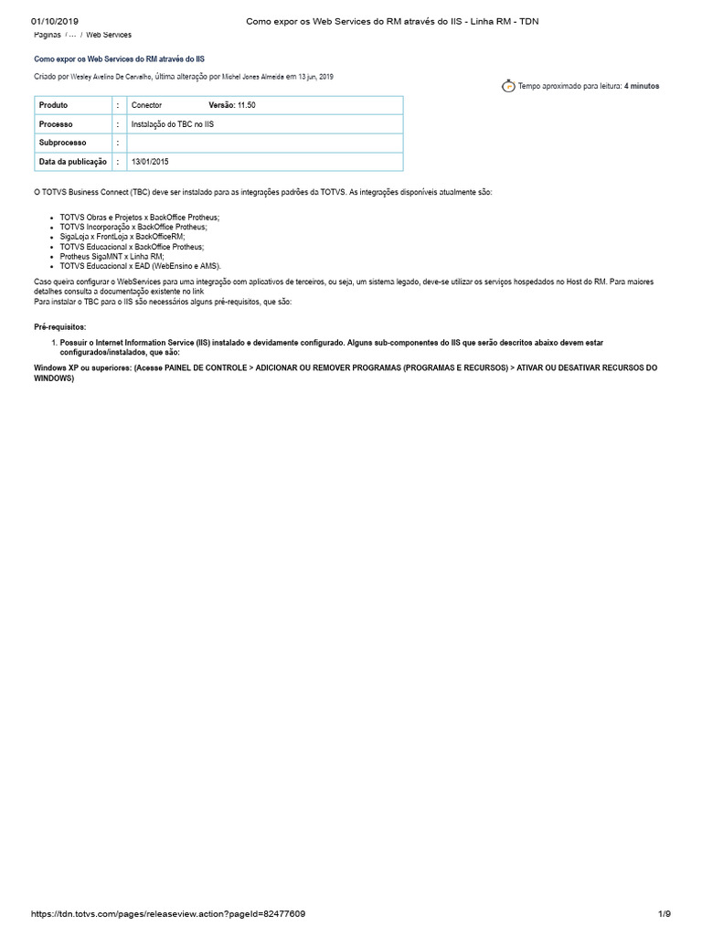 Como Expor Os Web Services Do RM Através Do IIS - Linha RM - TDN | PDF ... Como Expor Os Web Services Do RM Através Do IIS - Linha RM - TDN | PDF ...
