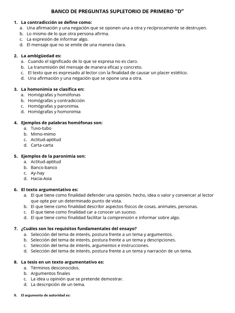 Banco de Preguntas | PDF | Science