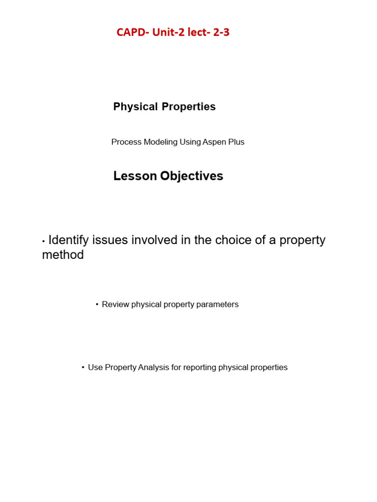 CAPD Unit 2 Lect 2 3 PhysProps | PDF | Phase (Matter) | Liquids