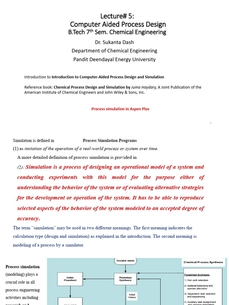 CAPD Unit 1 Lect 5 Aug 2023 | PDF | Simulation | Steady State