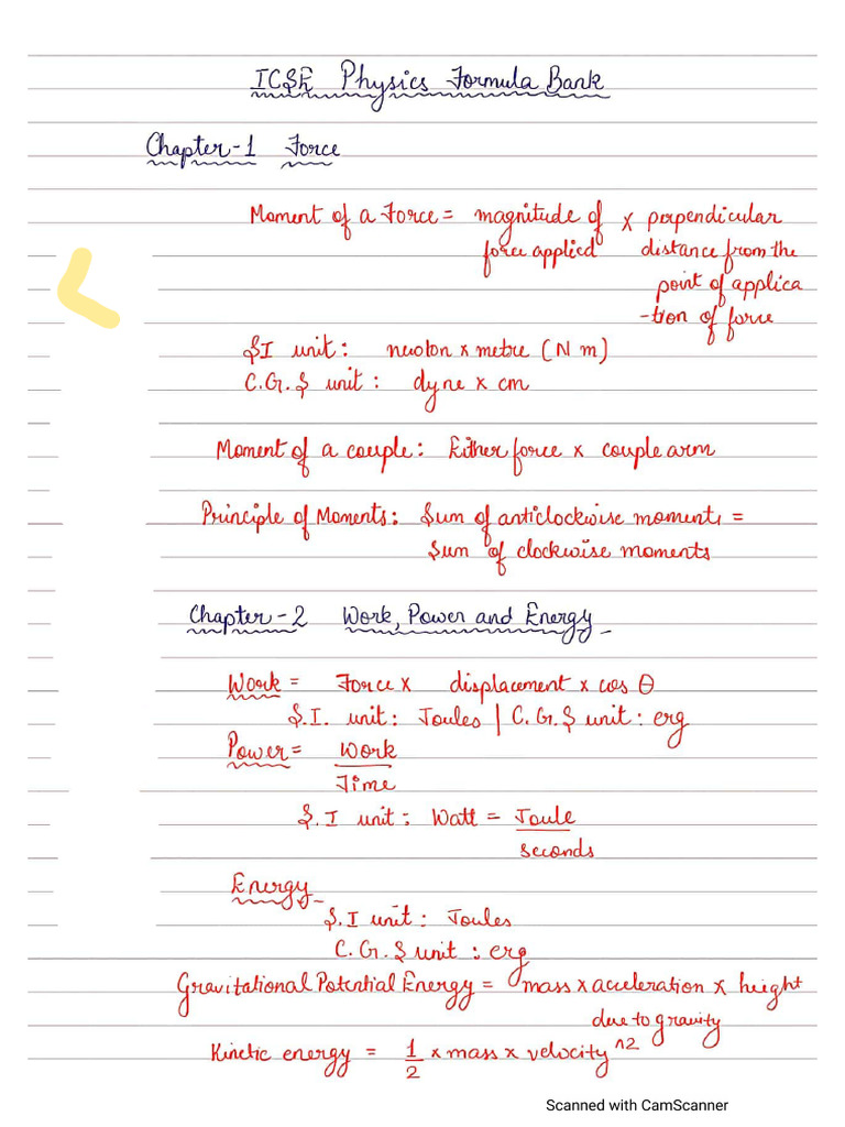 Physics Handwritten Formulae Ebook Beast Learners Pdf