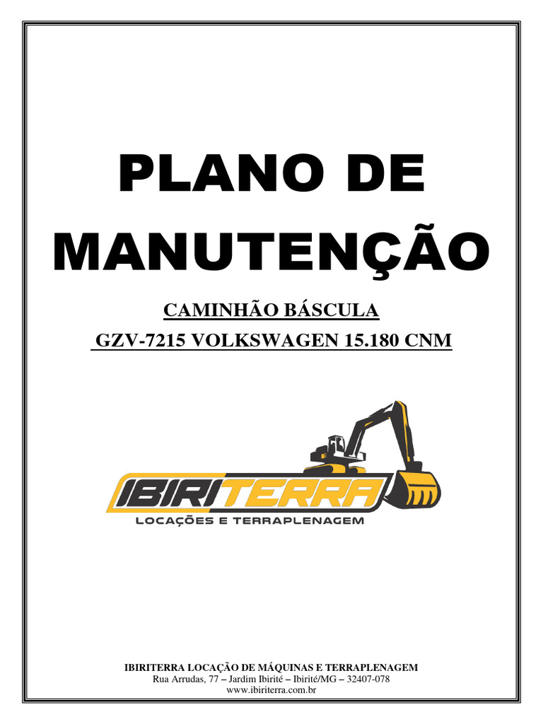 Plano de Manutenção e Manual Caminhão GZV | PDF | Eixo | Engenharia ...