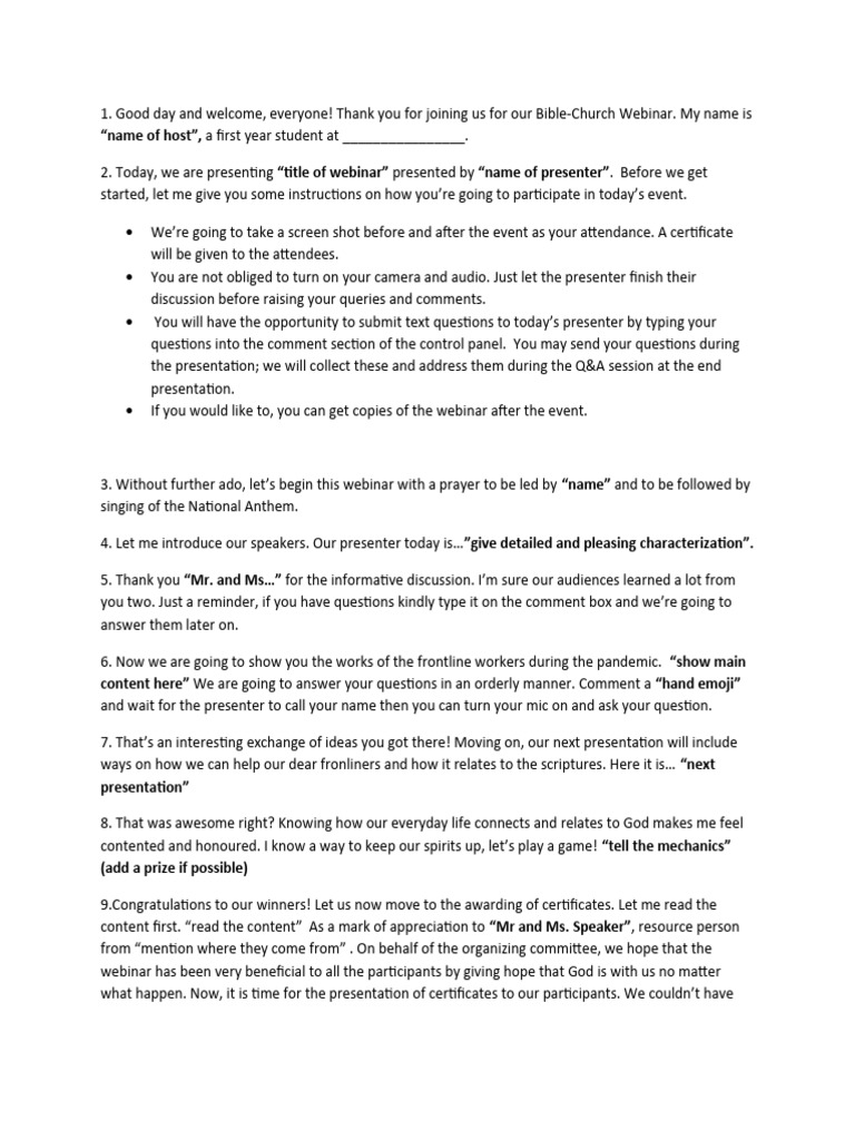 Webinar Script | PDF