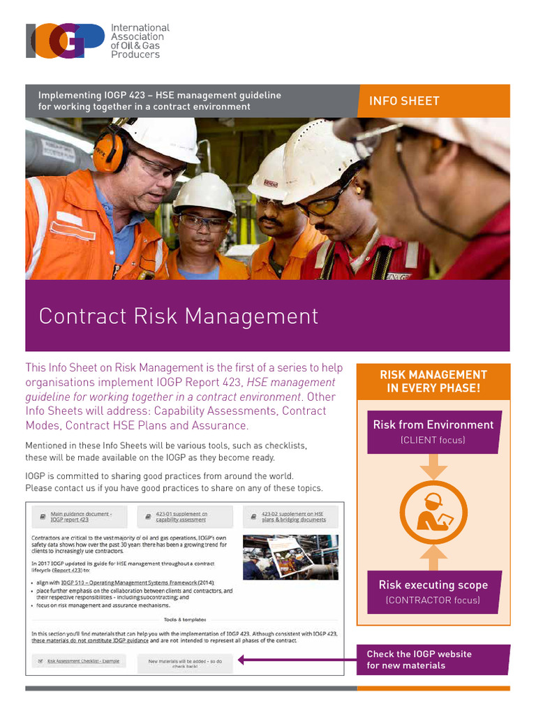 Contract Risk Info Sheet | PDF | Risk Management | Employment