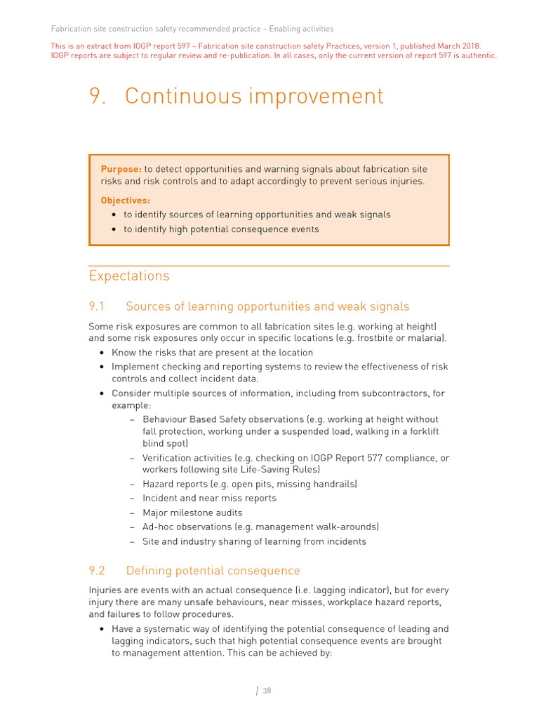 597 9 Continuous Improvement | PDF | Risk | Safety