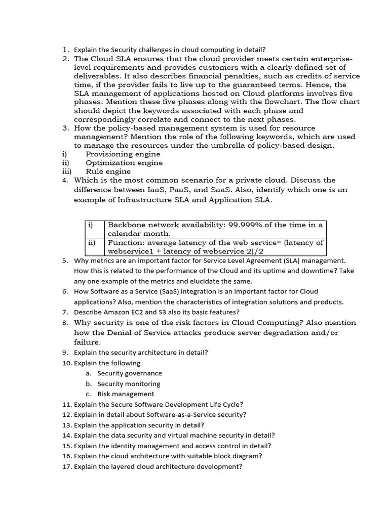CC - Question Bank | PDF | Cloud Computing | Virtualization
